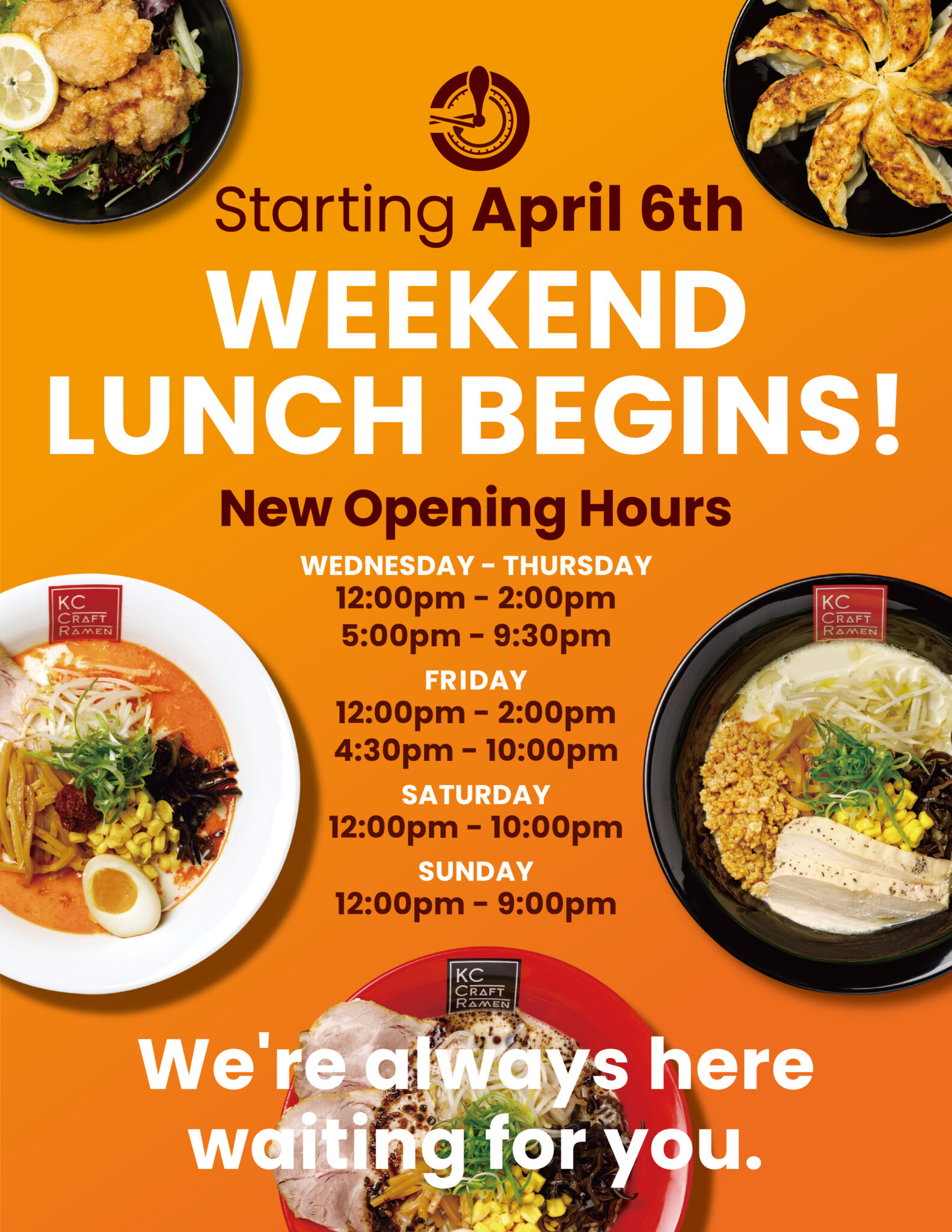 Extended Weekend Hours !!! | KC Craft Ramen
